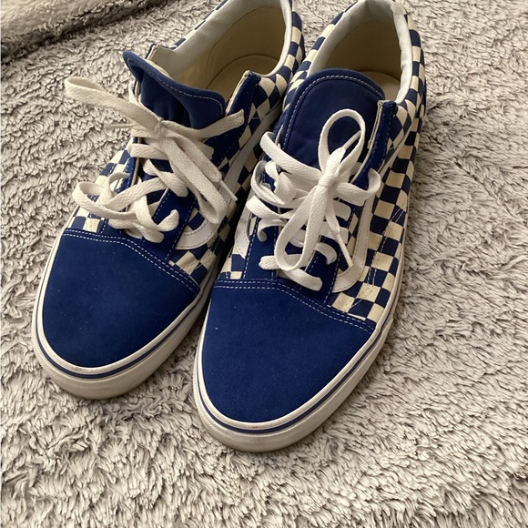 Puma | Shoes | Puma Blue And White Checkered Sneakers | Poshmark